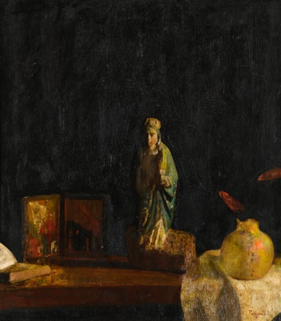 GUARDIAN IMAGE, STILL LIFE OF ASIAN ARTIFACTS by Hovsep Pushman on artnet