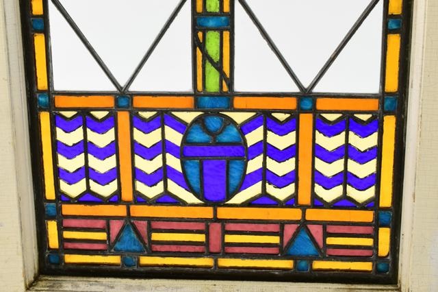 Linden Glass Company, Set of Three Arts and Crafts Leaded Glass Windows ...