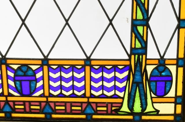 Linden Glass Company, Set of Three Arts and Crafts Leaded Glass Windows ...