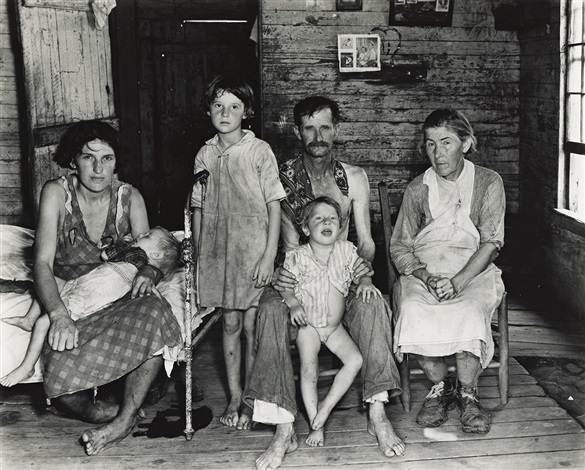 Sharecropper Bud Fields and His Family at Home, Hale County, Alabama. by Walker Evans on artnet