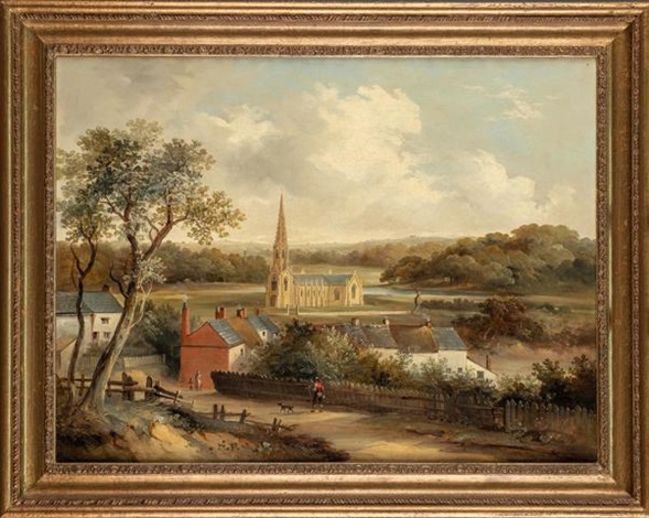 LANDSCAPE NEAR BOLTON - THE NEW CHURCH AT LEVER BRIDGE by James Howe ...