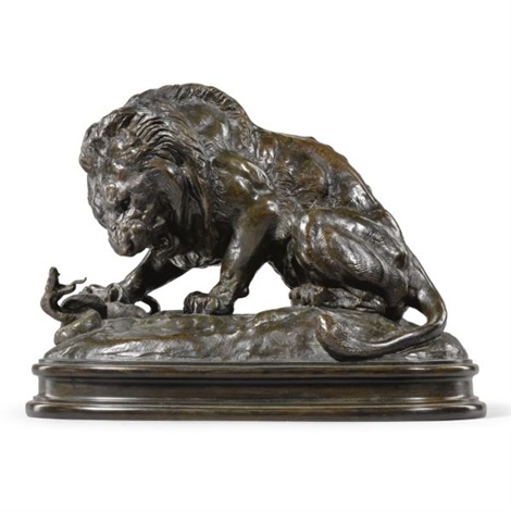 Lion et serpent Lion and snake by Antoine-Louis Barye on artnet