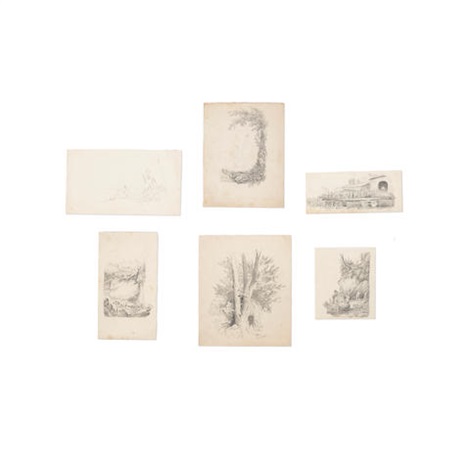 Collection of graphite drawings by John Gast, Leopold Gast 1810-1898 ...