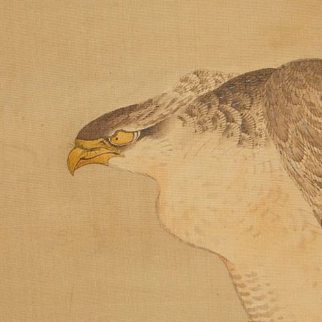 Zhang Pan Hawk Ink on Silk Scroll Painting by Zhang Pan on artnet