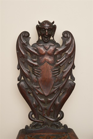 Pair of Blackwood Carved Hall Chairs by Robert Prenzel on artnet