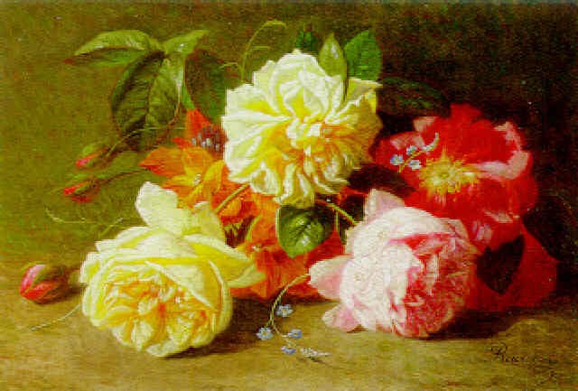 Summer roses on a bank by Albert Raoux on artnet