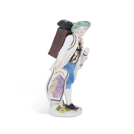 A MEISSEN PORCELAIN FIGURE OF A MAP SELLER FROM THE EARLY CRIS DE PARIS ...