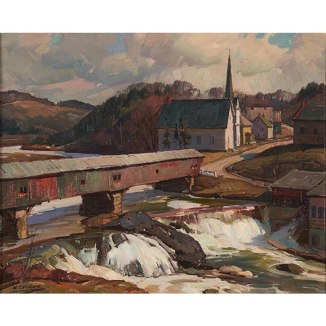 The Covered Bridge by Aldro Thompson Hibbard on artnet