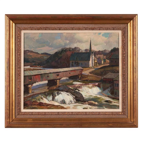 The Covered Bridge by Aldro Thompson Hibbard on artnet