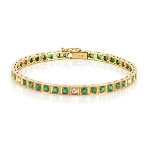 Emerald and diamond bracelet by Amsterdam Sauer on artnet
