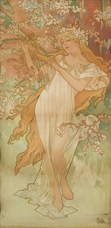 THE SEASONS SPRING by Alphonse Mucha on artnet