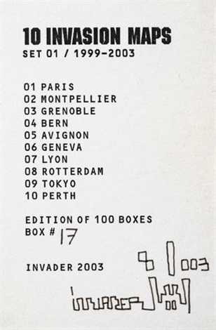 10 Invasion Maps Set 01 1999-2003 by Invader on artnet