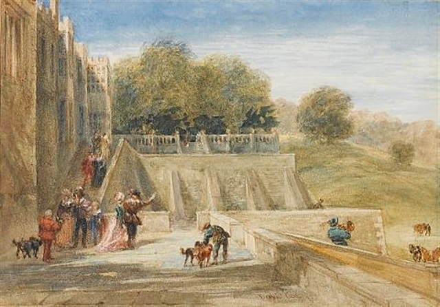 Figures on the terrace at Haddon Hall by David Cox on artnet