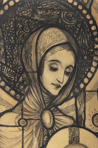 Our Lady and Child adored by St Aidan of Ferns and St Adriann of Ferns ...