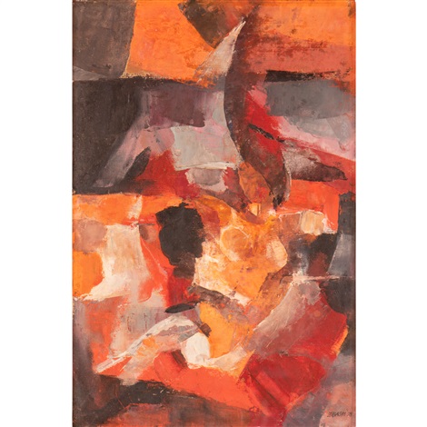 Abstract in Orange Wipings by Cesar Legaspi on artnet