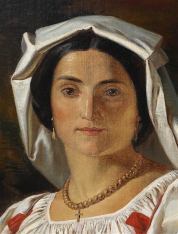 A portrait of a young Italian woman by Wilhelm Nicolai Marstrand on artnet