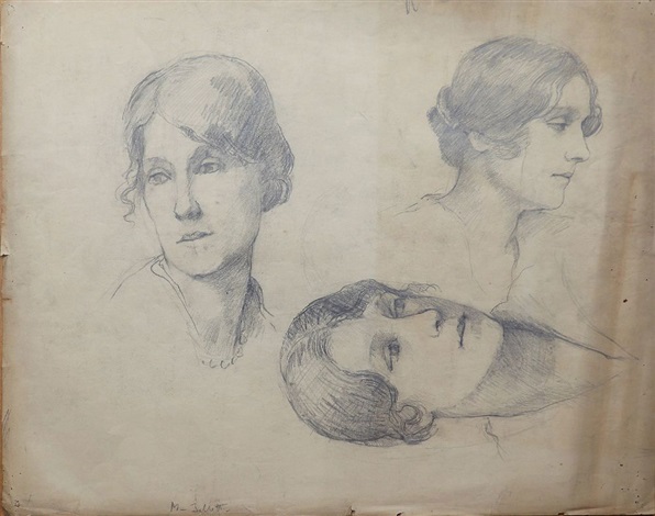 THREE FEMALE PORTRAIT STUDIES by Mainie Harriet Jellett on artnet