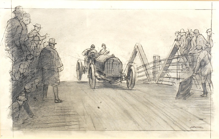 Peter Helck American 1893-1988, two preliminary artworks for Grant ...