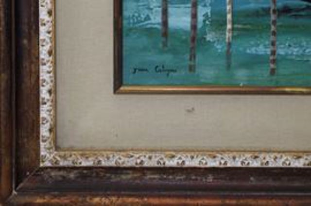 Venetian landscape with gondolas by Jean Calogero on artnet