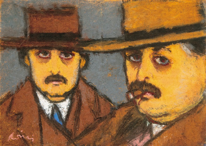 Double Self-portrait, On the reverse Double Self-portrait Ink drawing ...