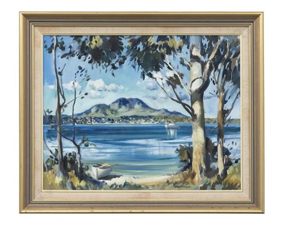 Tau Hara Taupo from Acacia Bay by Peter McIntyre on artnet