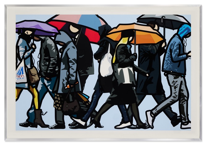 Walking in the Rain, London by Julian Opie on artnet