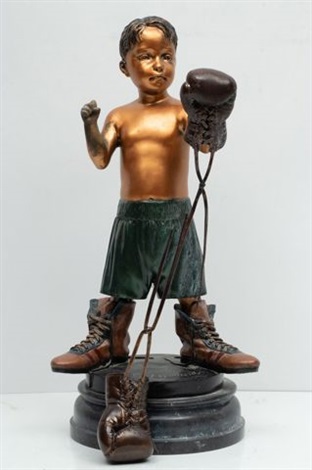Jim Davidson American, 1962 Bronze Sculpture, The Little Champ, H 26.5 ...