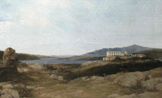 A view of Garibaldis villa at Caprera, Sardinia by Frederick Richard ...