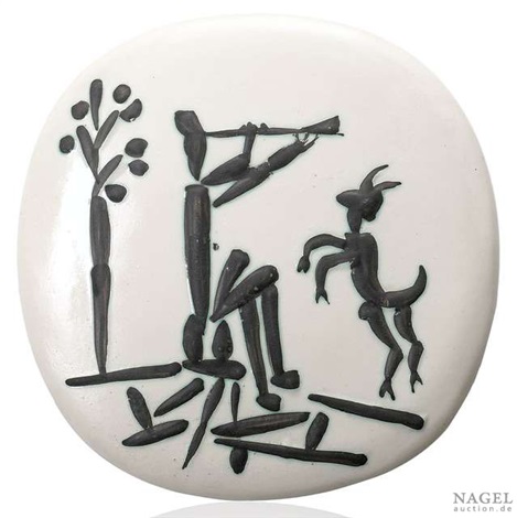 Flute player and goat by Pablo Picasso on artnet