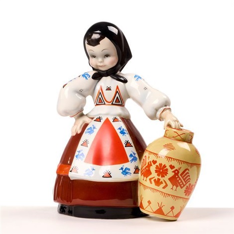 Lenci donna sarda con vaso by Ceramiche Lenci on artnet