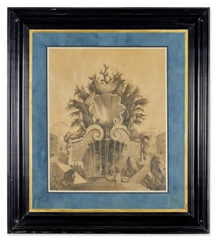 An ornate fountain with shell and rocaille by Emilio Terry on artnet