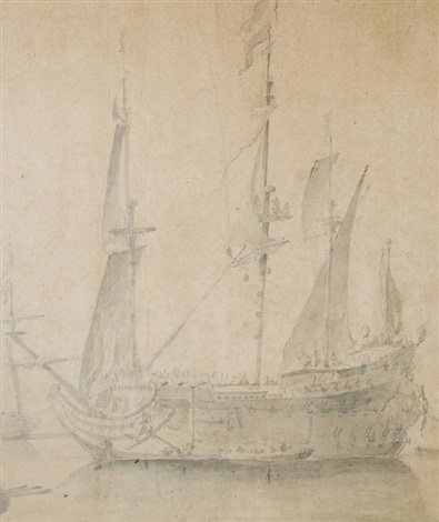 Ships at an anchorage by Willem van de Velde the Elder on artnet