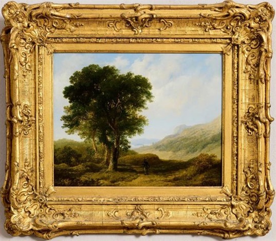 Landscape with a Figure on a Path, Lake in Distance by James Arthur O ...