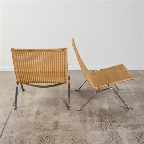 Pair of PK22 Wicker Chairs by Poul Kjærholm on artnet