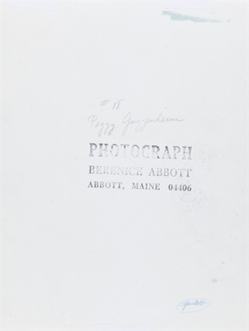 PEGGY GUGGENHEIM, 1926 by Berenice Abbott on artnet