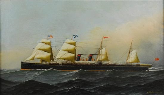 The Guion Line Blackstar Line steamship Alaska by Antonio Jacobsen on ...