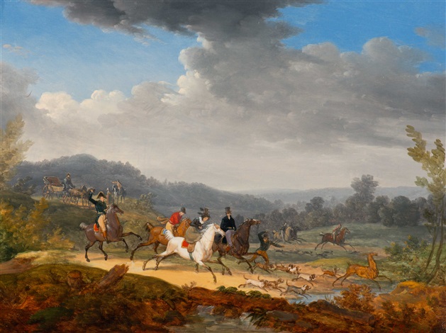 Scène de chasse au cerf by Jacques François Joseph Swebach-Desfontaines ...
