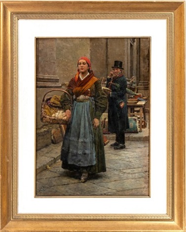 Peasant at the local market by Fortunino Matania on artnet