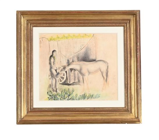 TRAVELLER FEEDING HIS HORSE by John Rattenbury Skeaping on artnet