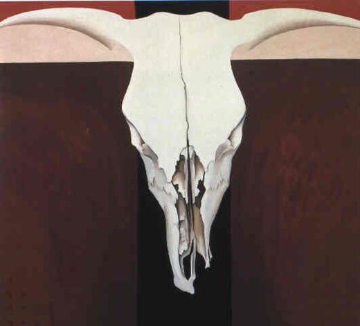 Cows skull on red by Georgia O'Keeffe on artnet