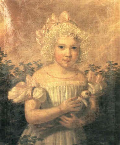 Portrait of Julia Jeanette Caroline Monet holding a basket of roses by ...