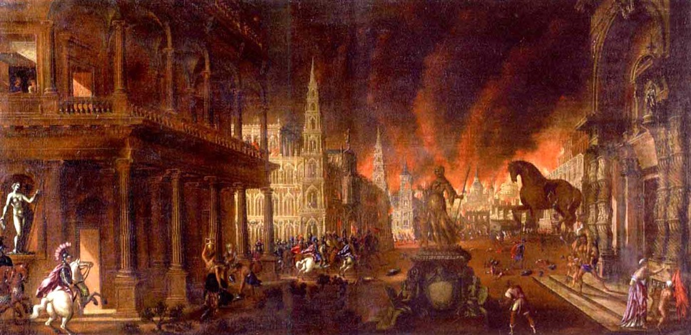 The burning of Troy by Antoine Caron on artnet