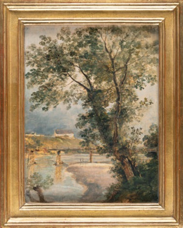 View from the Praterinsel to the Siechenhaus by Georg Maximilian Johann ...