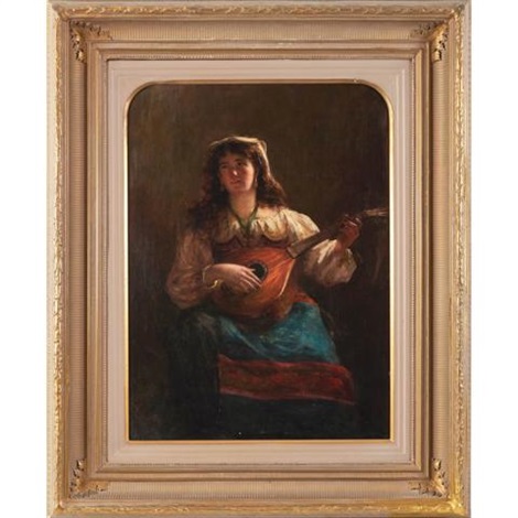 Girl Playing Guitar by George Paul Chalmers on artnet