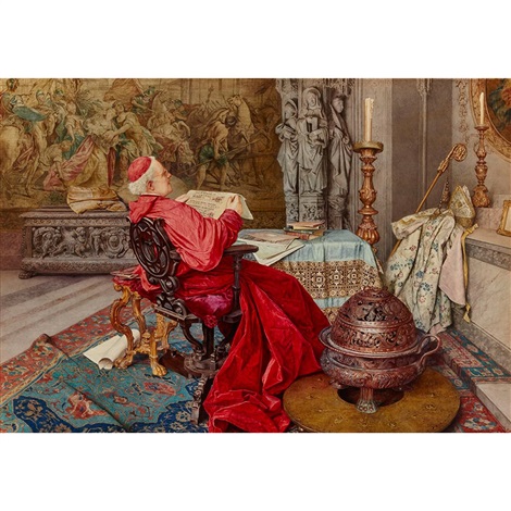 CARDINAL IN A CHAPEL, 1929 by Giuseppe Signorini on artnet