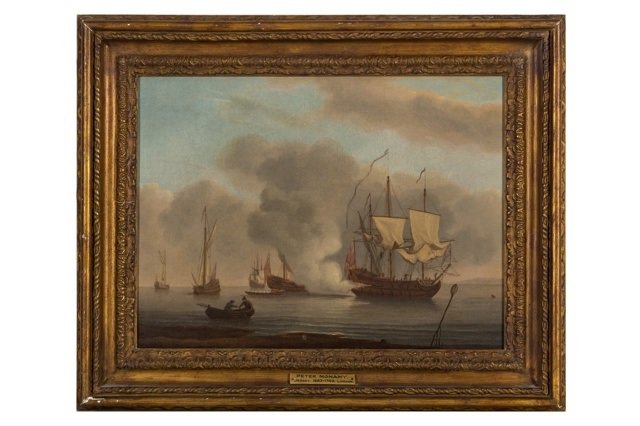 A royal yacht firing a salute by Peter Monamy on artnet
