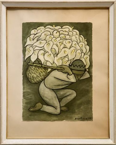 Woman selling Calla lilies by Diego Rivera on artnet
