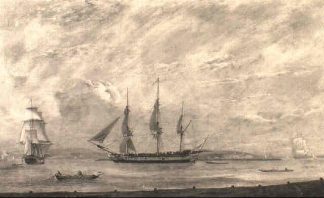 H.M.S. Lady Jane Halliday on the Thames at Greenwich by Francis Swaine ...