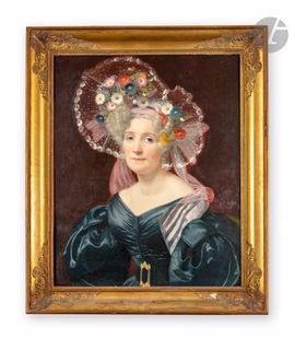 Portrait de femme à la coiffe de fleurs by Sophie Frémiet Rude on artnet
