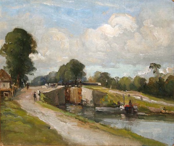 Along the canal by Sarah Henrietta Purser on artnet